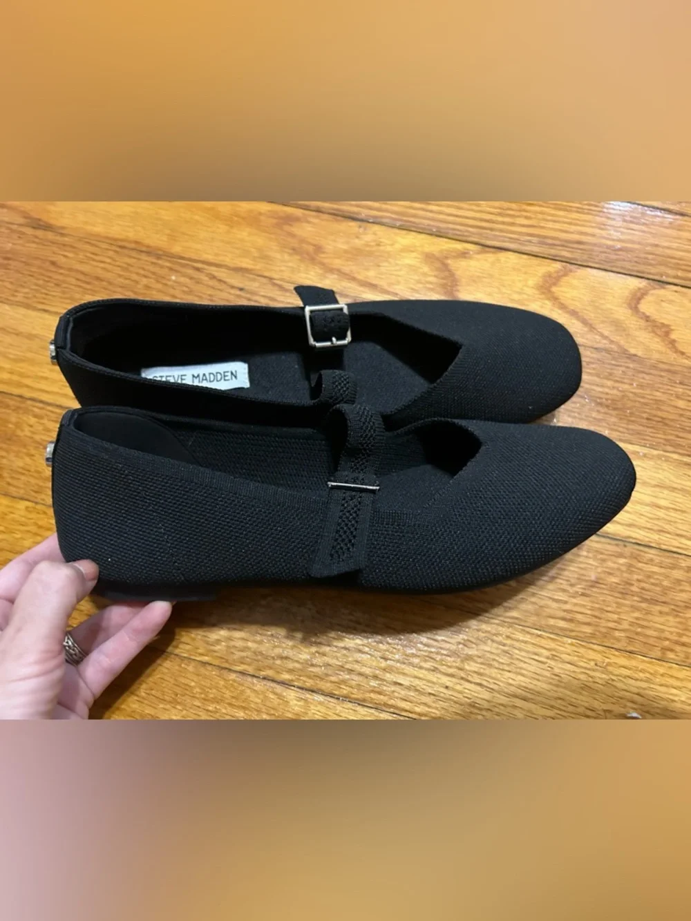 Steve Madden | Shoes | Steve Madden Richmond Black Knit Mary Jane ...